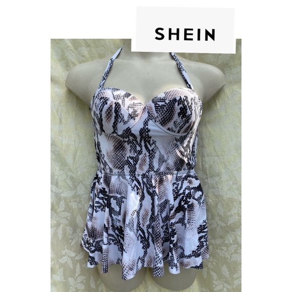 SHEIN | Swim | Shein Size Xl Tankini Top Halter Builtin Bra Snak | Poshmark